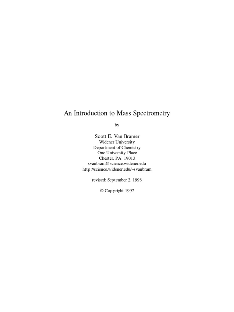 An Introduction To Mass Spectrometry | Download Free PDF | Mass ...