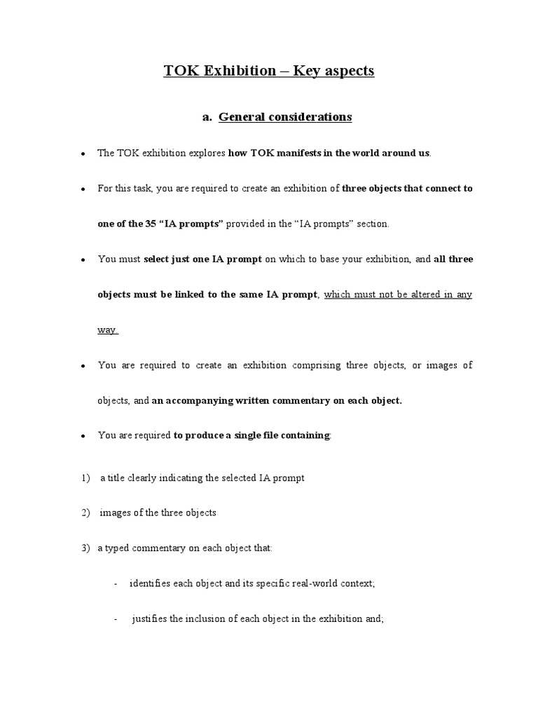 TOK Exhibition - Key Aspects | PDF | Knowledge | Human Communication