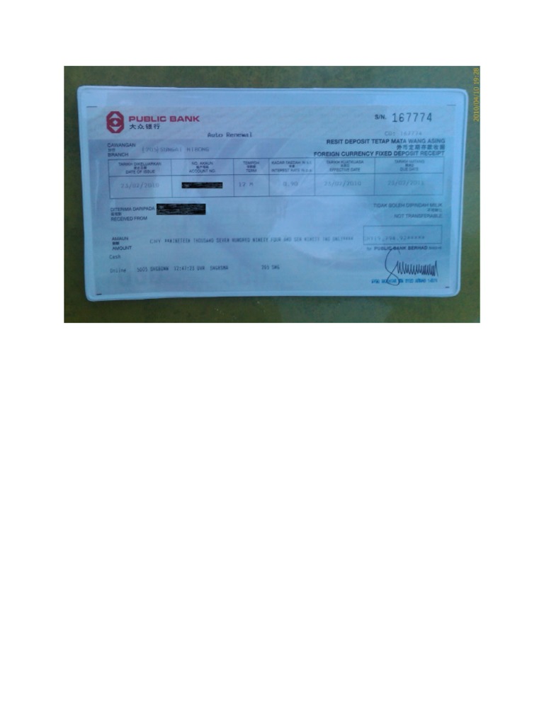 Certificate of Fixed Deposit | PDF