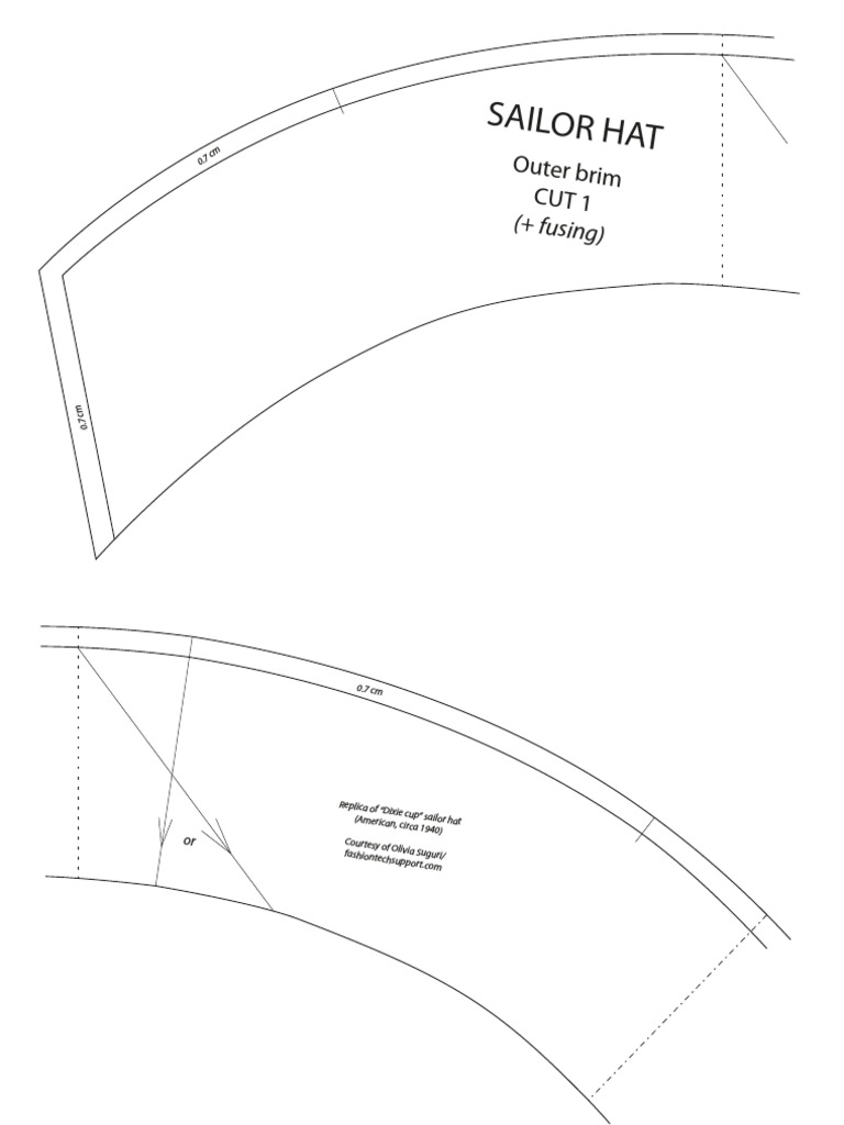 Olivia at FTS-PDF Patterns-Sailor Hat-Dixie Cup | PDF | Clothing | Hat