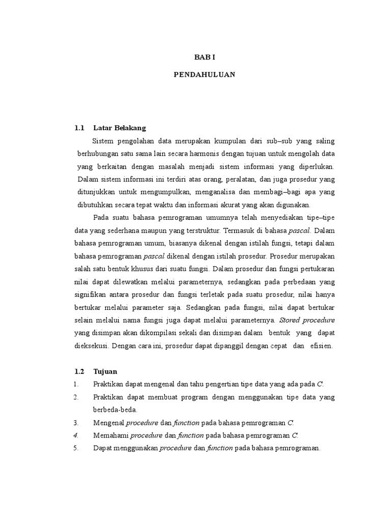 Dastruk Icha Modul 1 (Tipe Data, Procedure and Function) | PDF