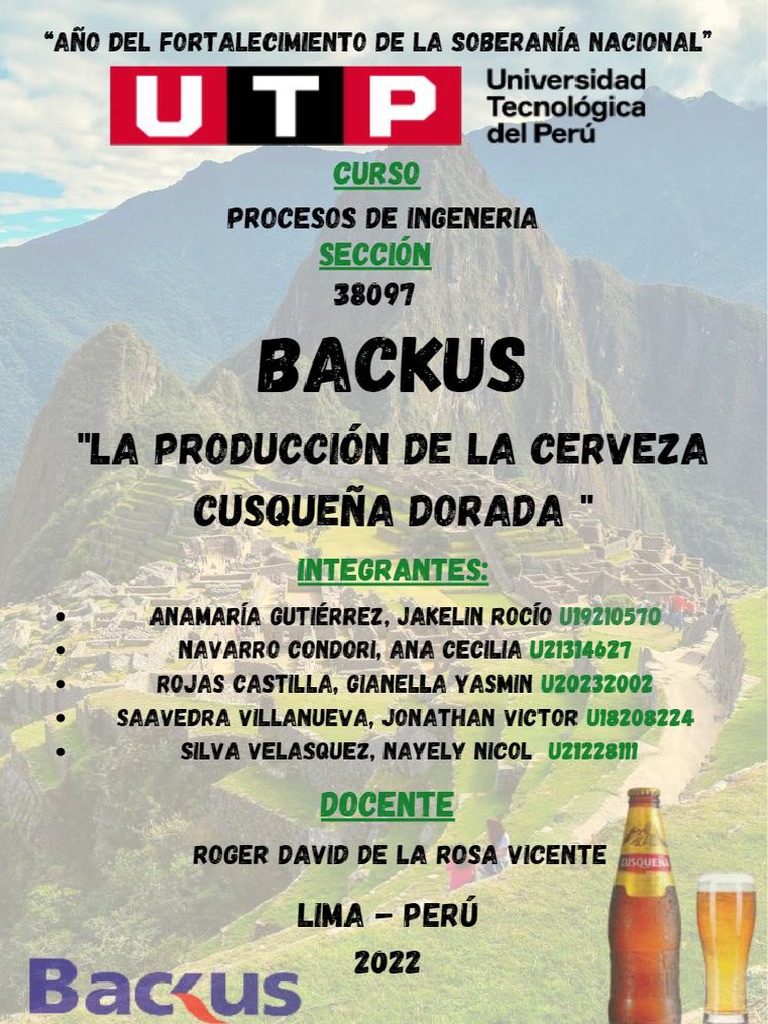 Backus Cerveza Cusqueña Dorada Final | PDF | Cerveza | Fermentación