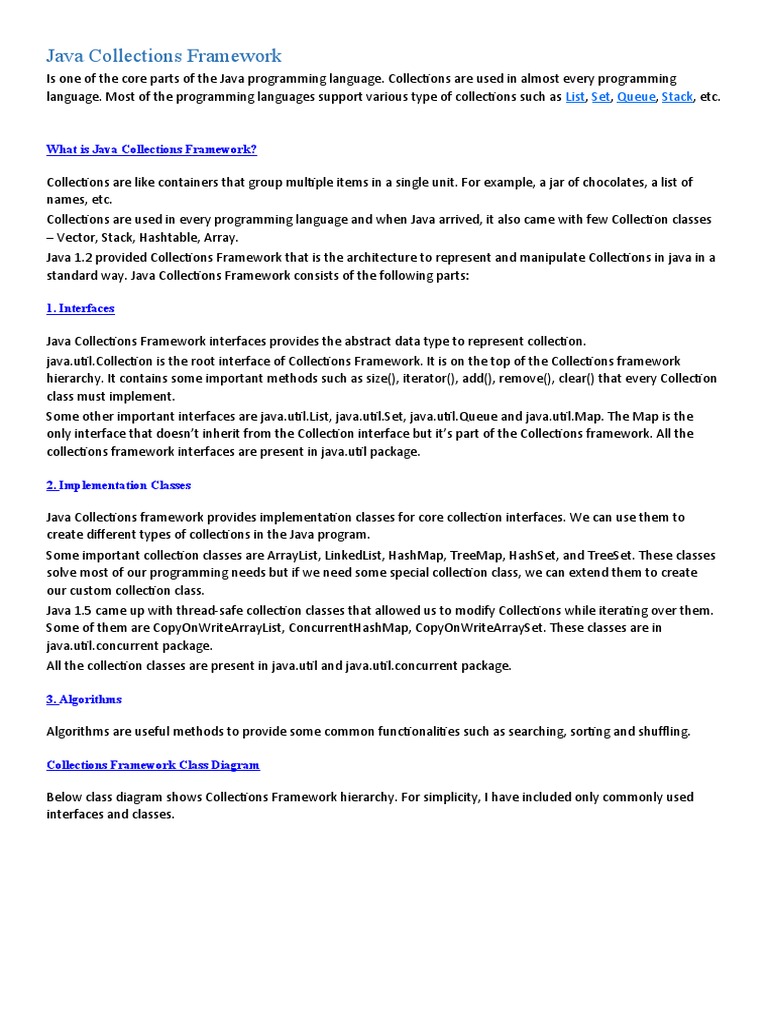 Java Collections Framework Pdf Class Computer Programming Queue Abstract Data Type