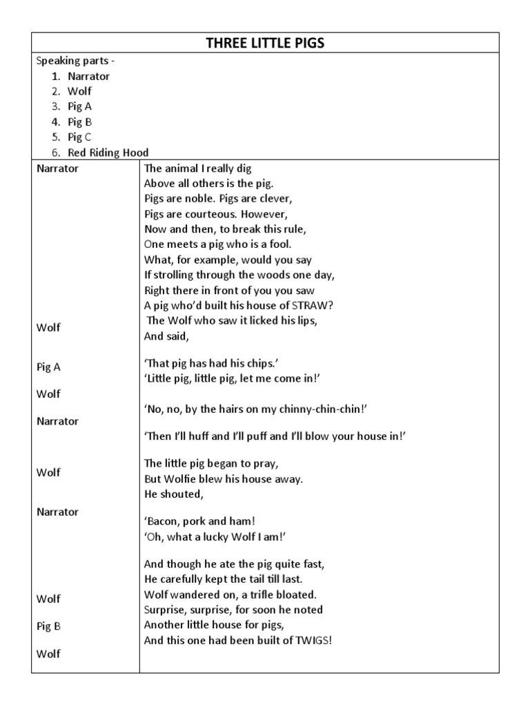 Three Little Pigs | PDF