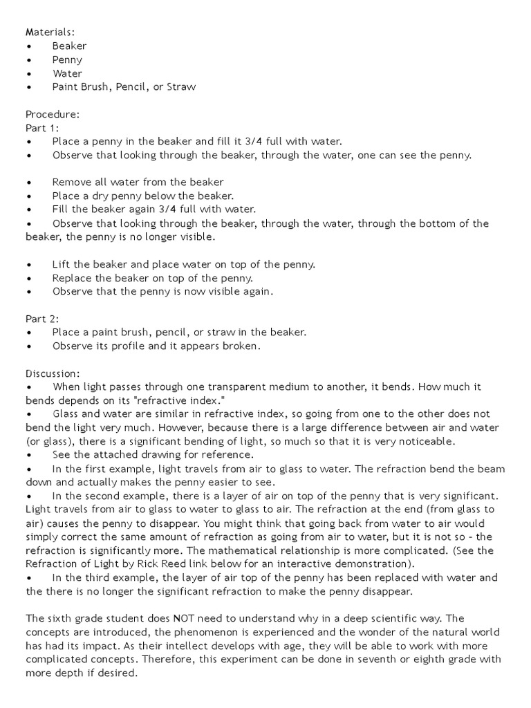 Refraction Pdf Refraction Light