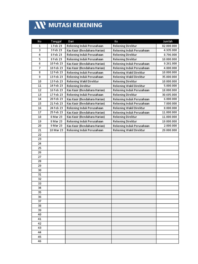Jurnal Mutasi Rekening | PDF
