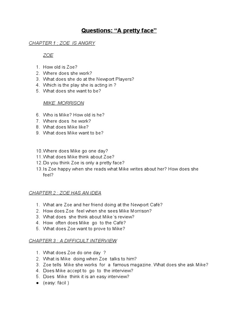 Questions A Pretty Face | PDF
