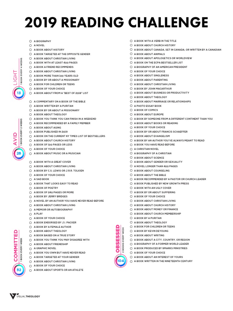 Read Challenge 2019 Printable | PDF