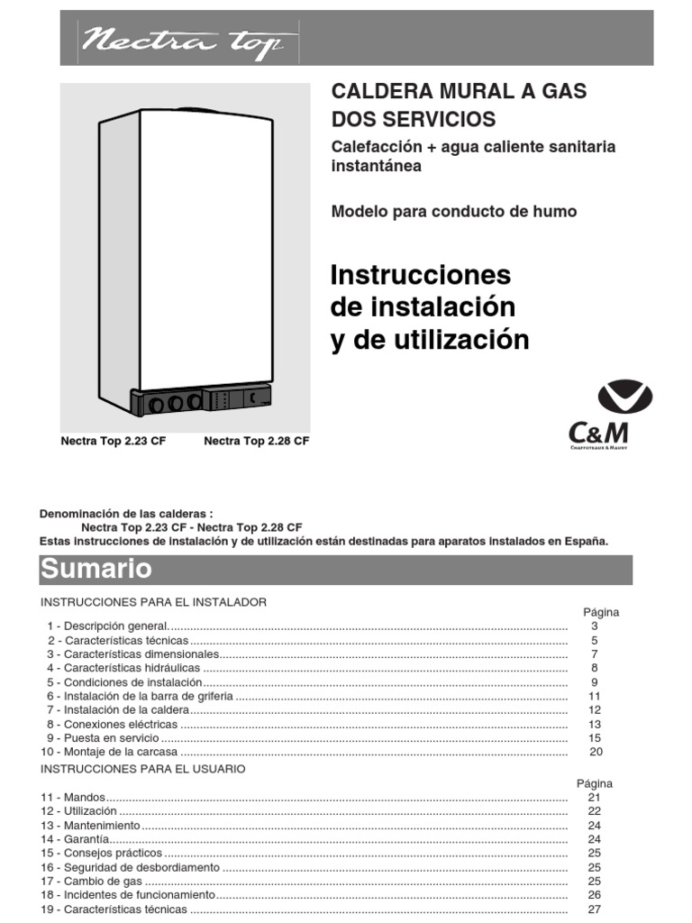 Nectra TOP CF ES1 | PDF | Calor | Tap (Válvula)