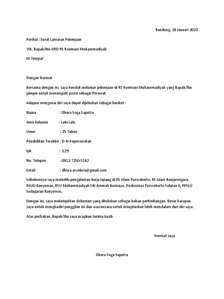 Lamaran RSM | PDF | Pengembangan Diri | Kesehatan Holistik