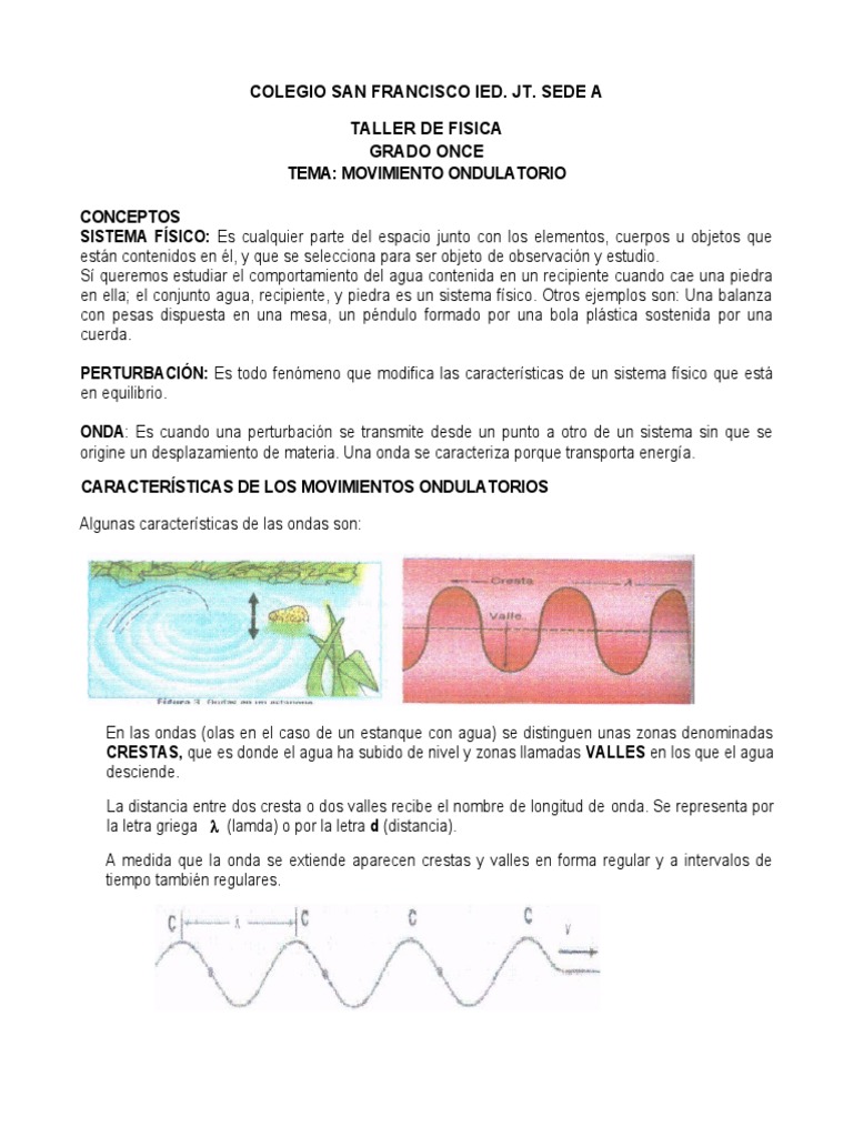 Talleres Grado Once Ondas. | PDF | Olas | Longitud de onda