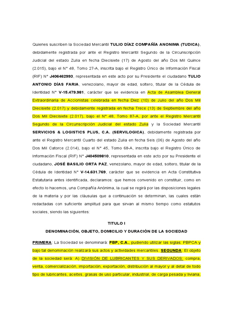 Acta Constitutiva Grupo Nuevo | PDF | Business | Compartir (Finanzas)