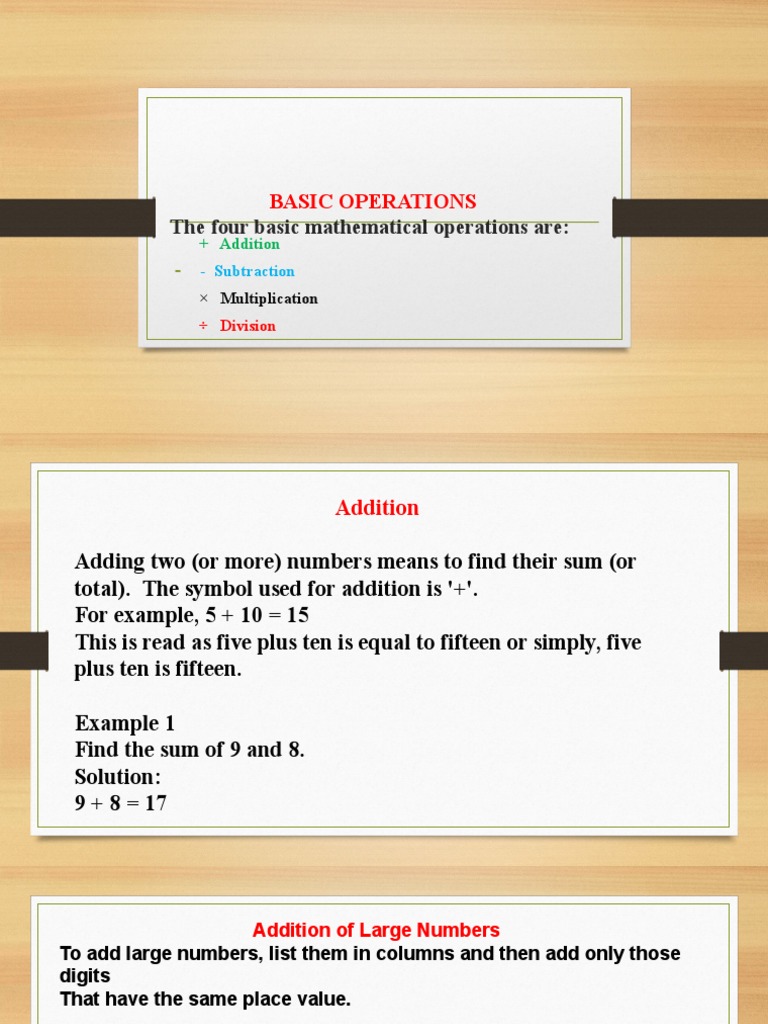 Basic Operations | PDF