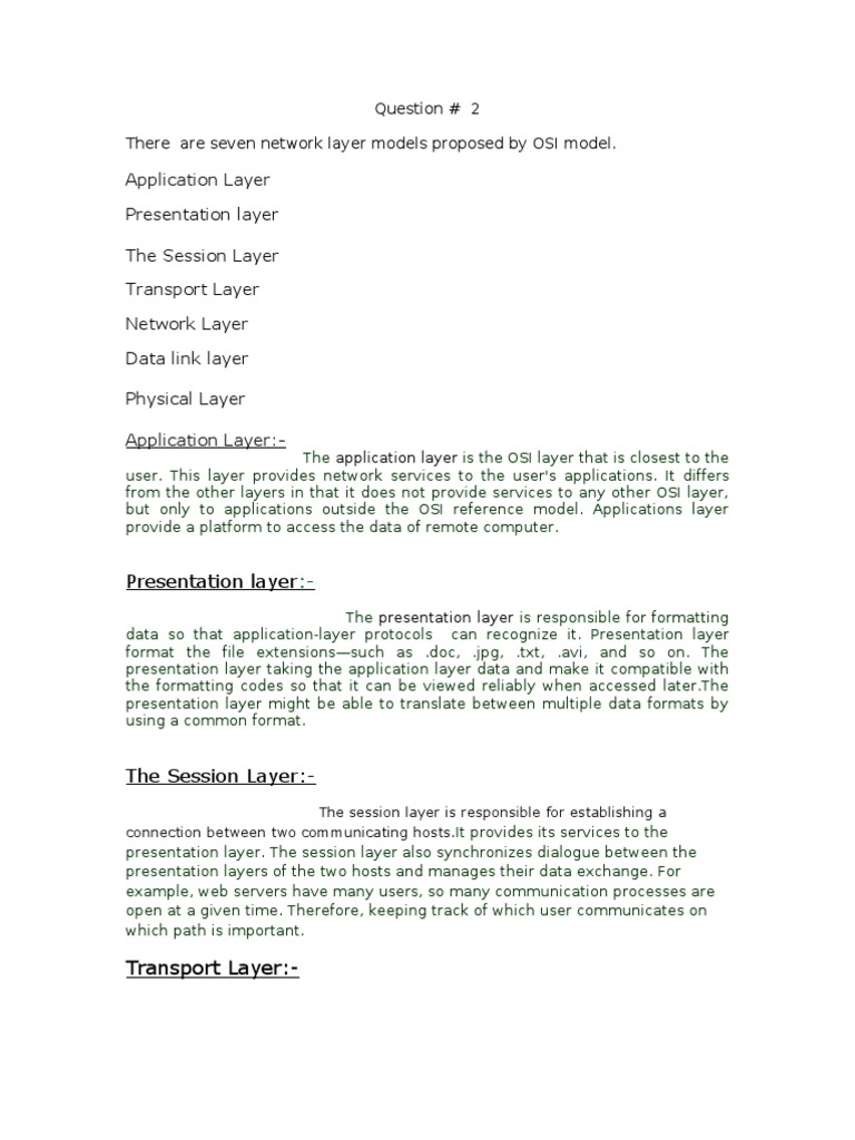 Assignment#1 | PDF | Osi Model | Computer Network