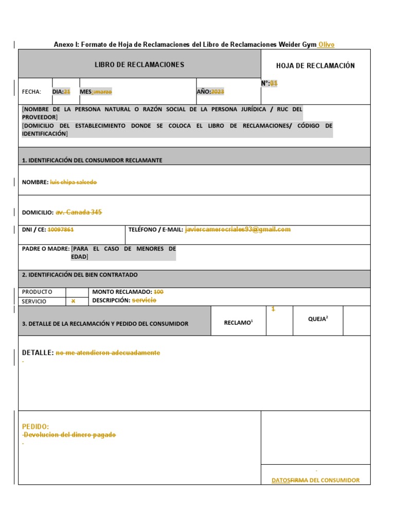 Reclamacion Clientes | PDF