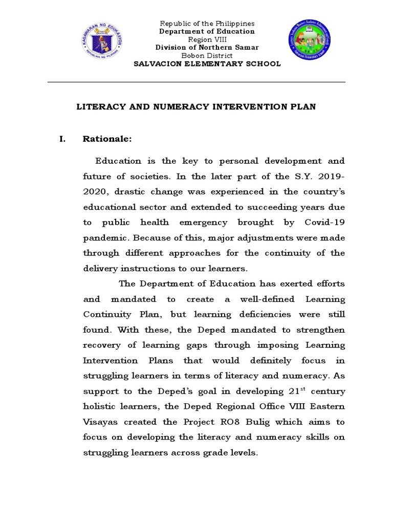 Literacy & Numeracy Plan 2023 | PDF | Literacy | Learning