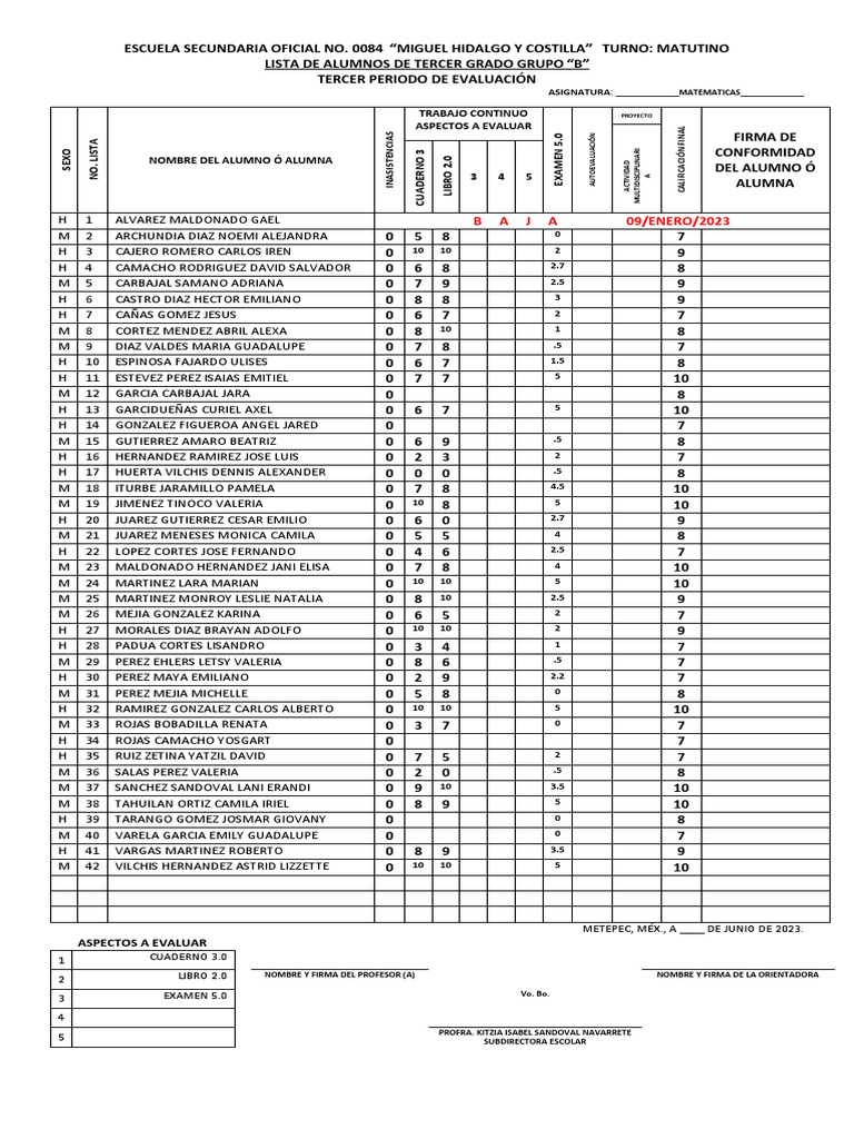 3° B Tercer Periodo Matematicas | PDF