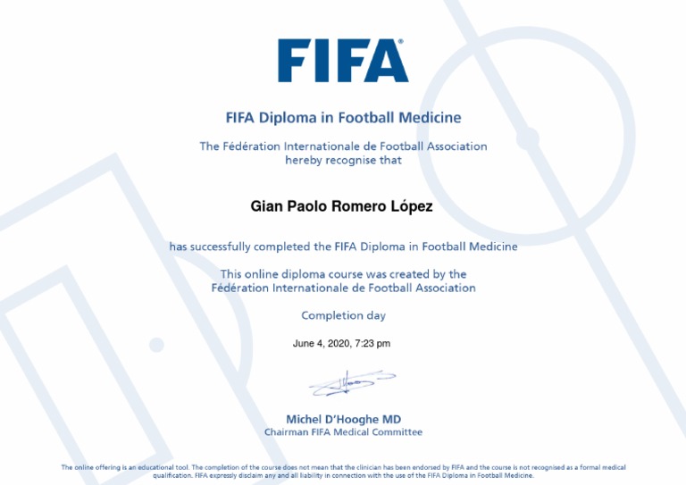 FIFA Medicine Diploma | PDF