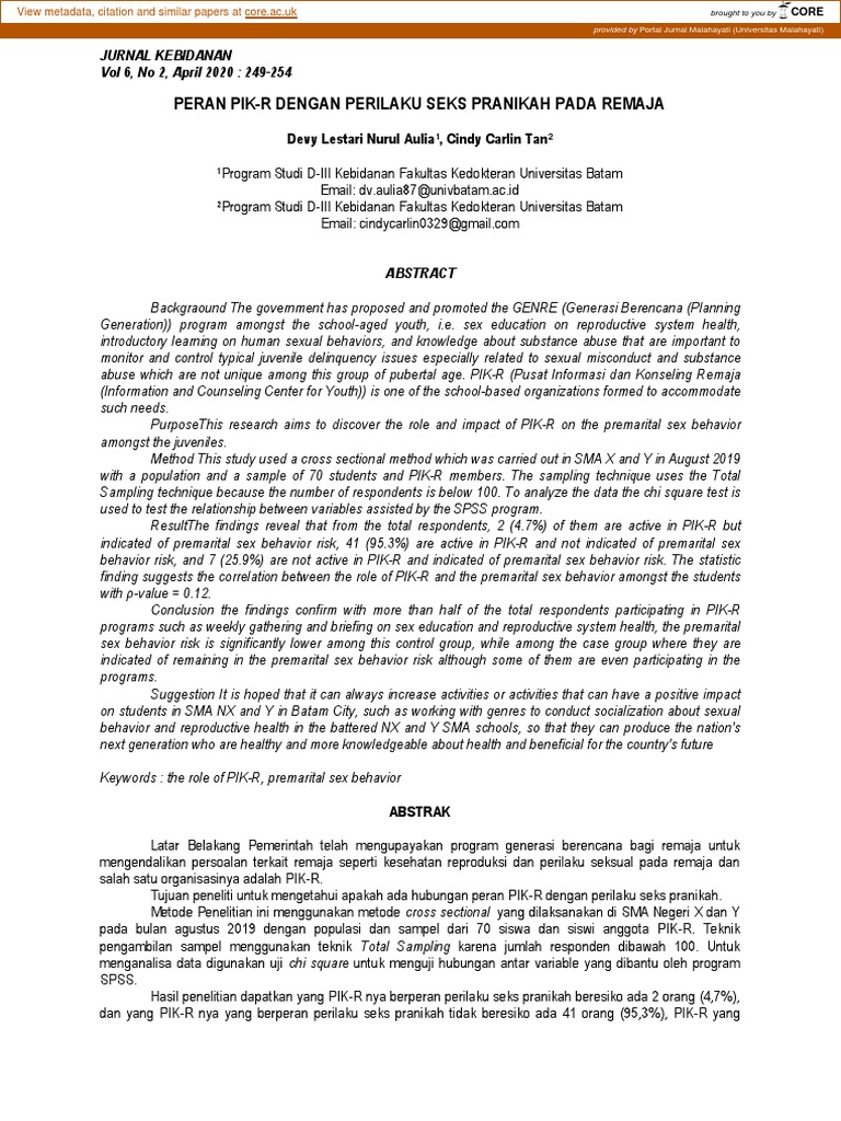 Skala Perilaku Seks Pranikah | PDF