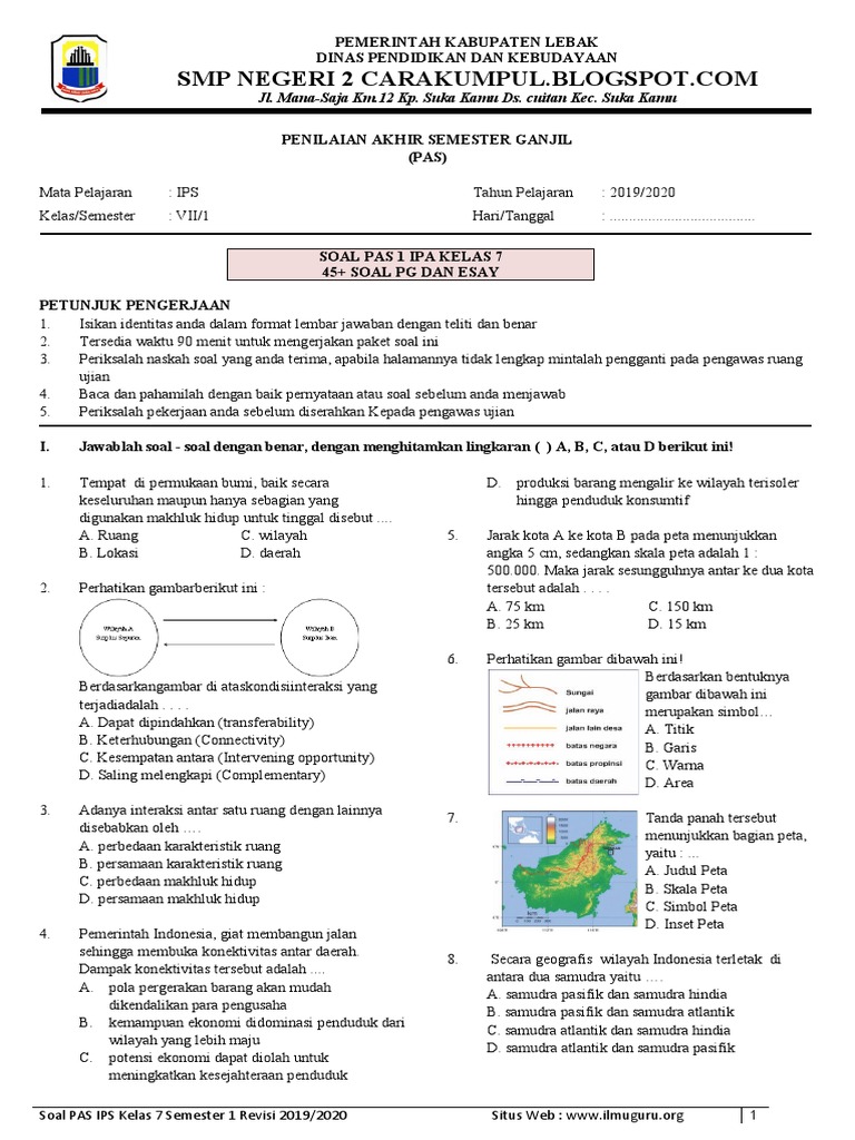 Pas Ips Kelas Vii Semester 1 | PDF