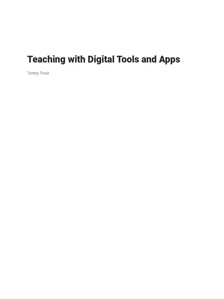 Teaching With Digital Tools and Apps | PDF | Educational Technology ...