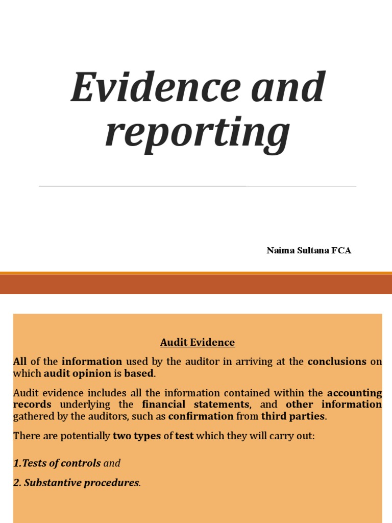 CH 04 Evidence and Reporting | PDF | Audit | Auditor's Report