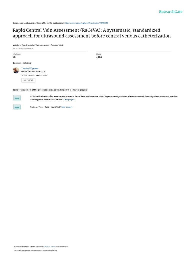 Rapid Central Vein Assessment (Raceva) : A Systematic, Standardized ...