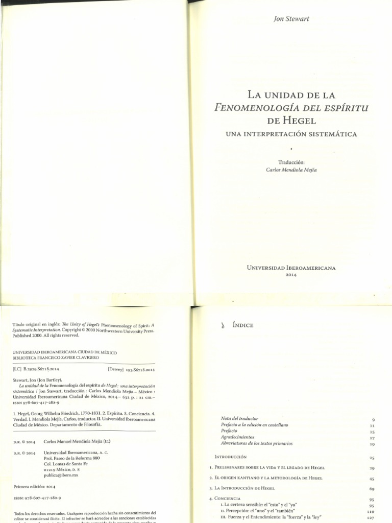 Jon Stewart - UNIDAD DE LA FENOMENOLOGIA DEL ESPIRITU DE HEGEL, LA. UNA INTERPRETACION ...