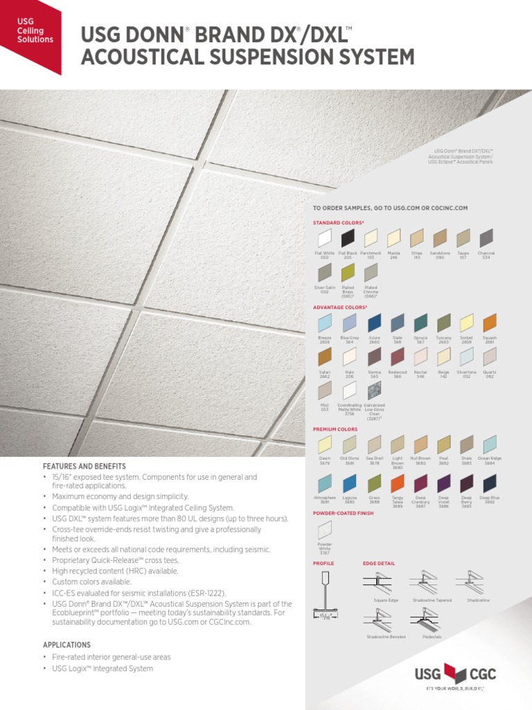 AC04 - Data-Sheet-Usg 56099 - Grid System | PDF | Materials