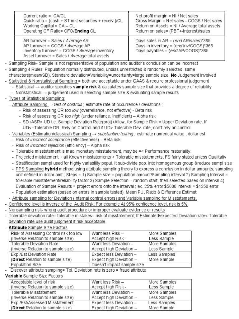 Auditing Summary Notes Chapter 1 | PDF | Risk | Standard Deviation