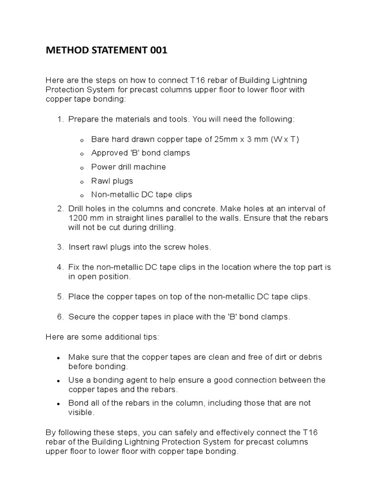 MS - Precast Column T16 Rebar Connection For LPS - 001 | PDF