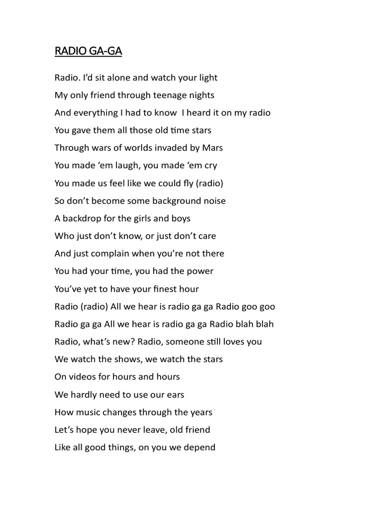 Radio Ga-Ga | PDF
