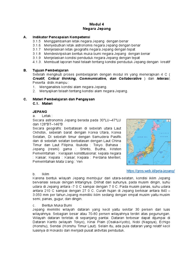 Tugas Kemal Maula Hilmi - Modul 4 Negara Jepang | PDF | Kajian Bahasa ...