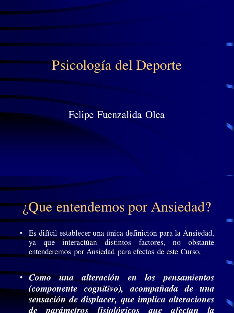 Ansiedad en La Psicología Del Deporte | PDF | Ansiedad | Comportamiento