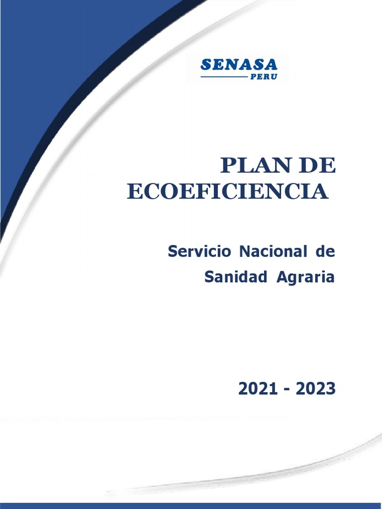 Plan de Ecoeficiencia 2021 2023 SENASA | PDF | Naturaleza | Economias