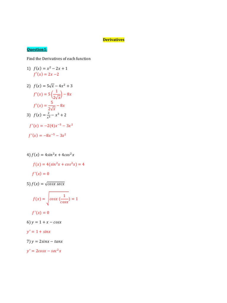 Calculus Worksheet | PDF | Acceleration | Applied And Interdisciplinary ...