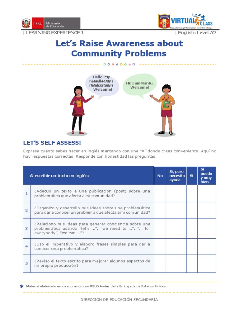 Let's Raise Awareness About Community Problems - ACTIVITY 1 | PDF ...
