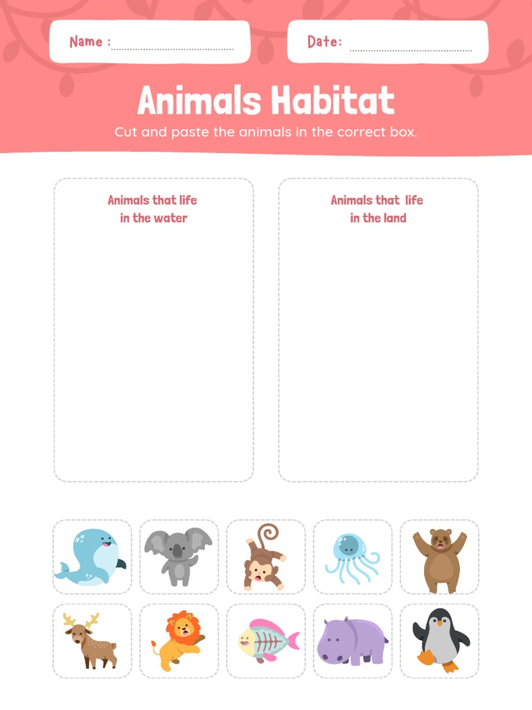 Animals Habitat Worksheet | PDF