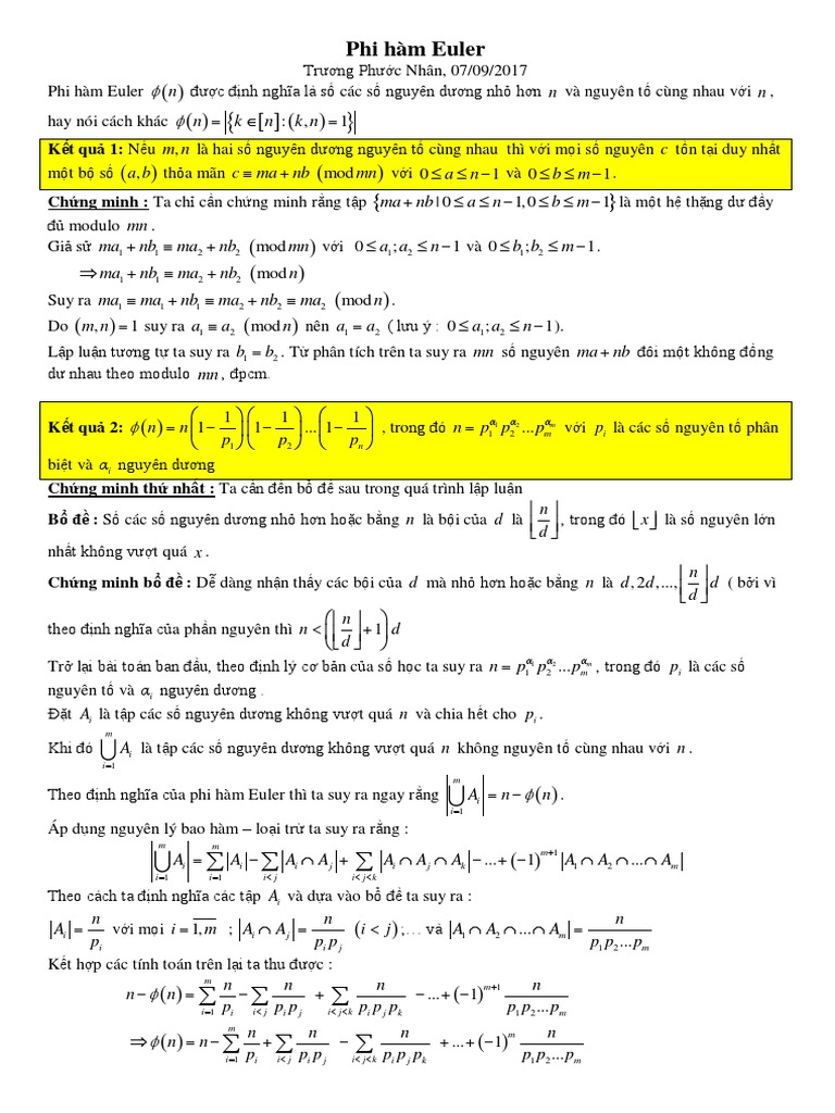 Phi Hàm Euler | PDF