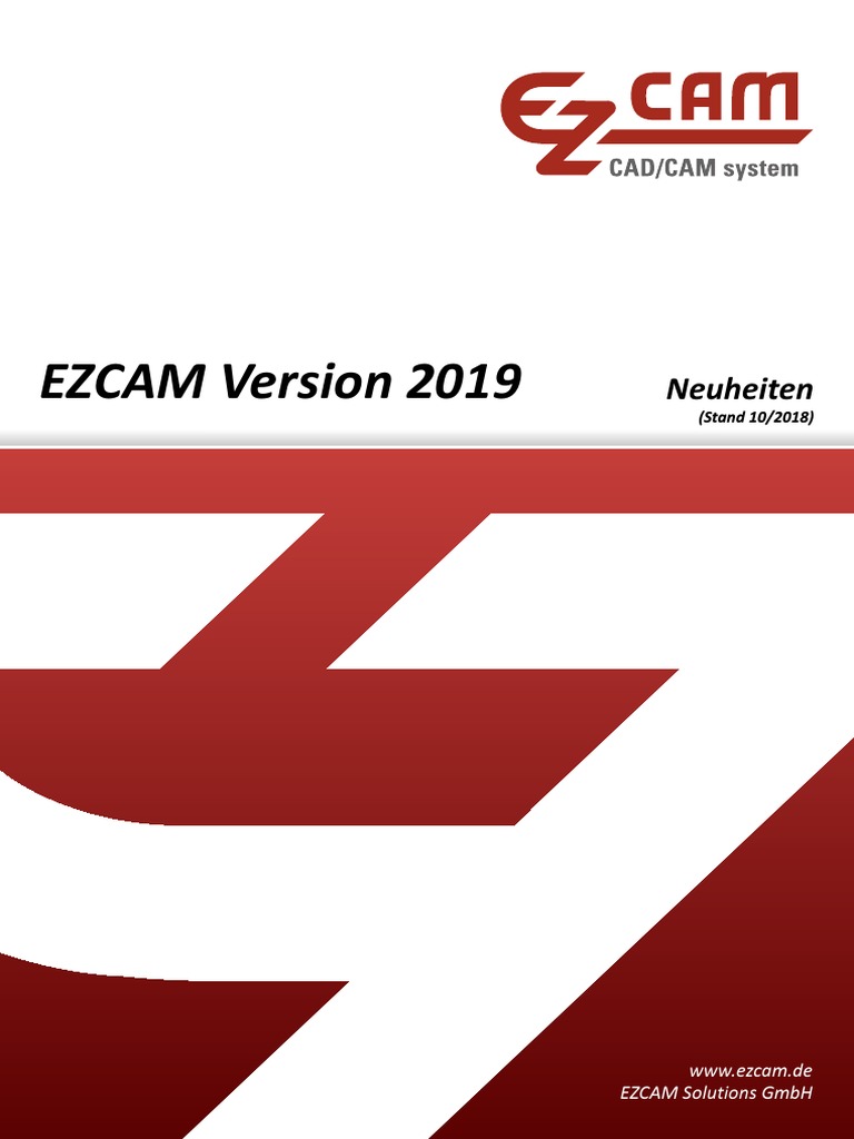 EZCAM Version 2019 Neuheiten (Stand 10 - 2018) | PDF