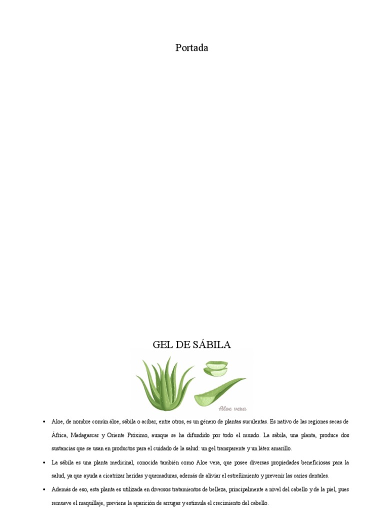 Gel de Sábila | PDF | Medicina CLINICA