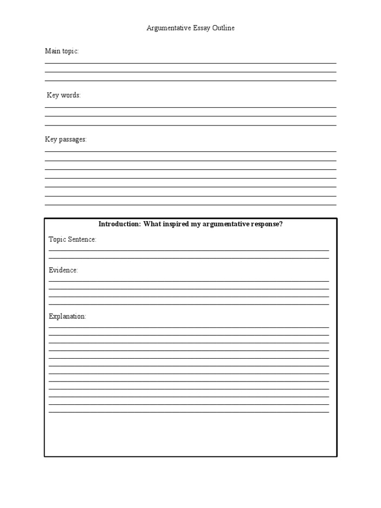 Argumentative Essay Outline Template | PDF | Essays | Argument