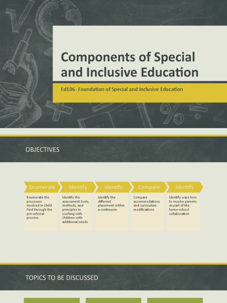 Special and Inclusive Education Components | PDF | Educational ...