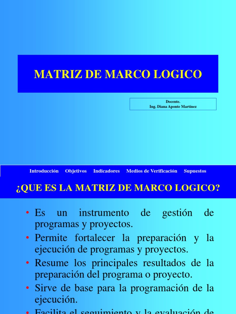 Matriz de Marco Logico | PDF | Calidad (comercial)