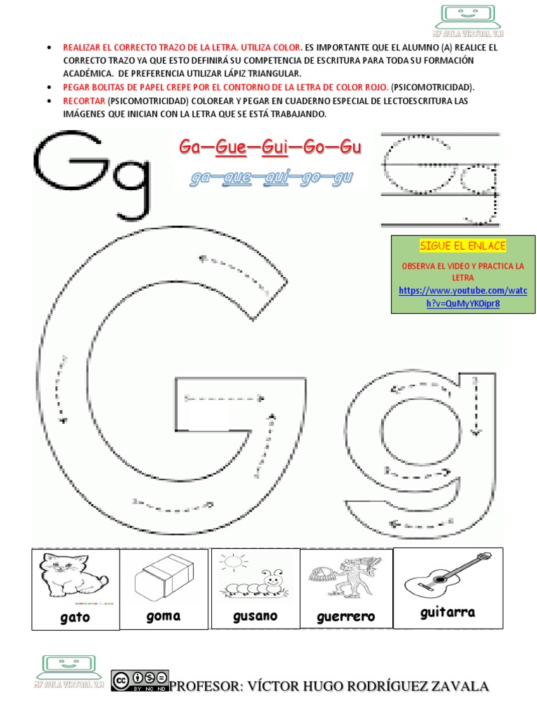 Actividades para aprender la letra g | PDF