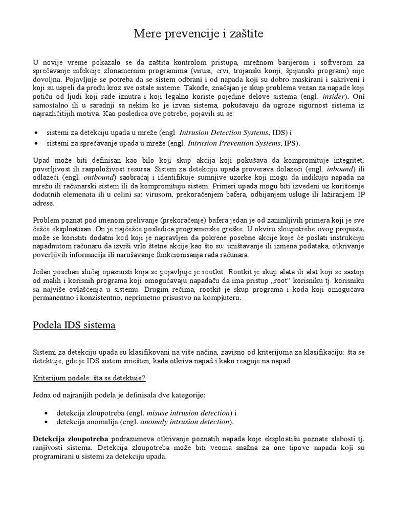 Mere Prevencije I Zastite | PDF