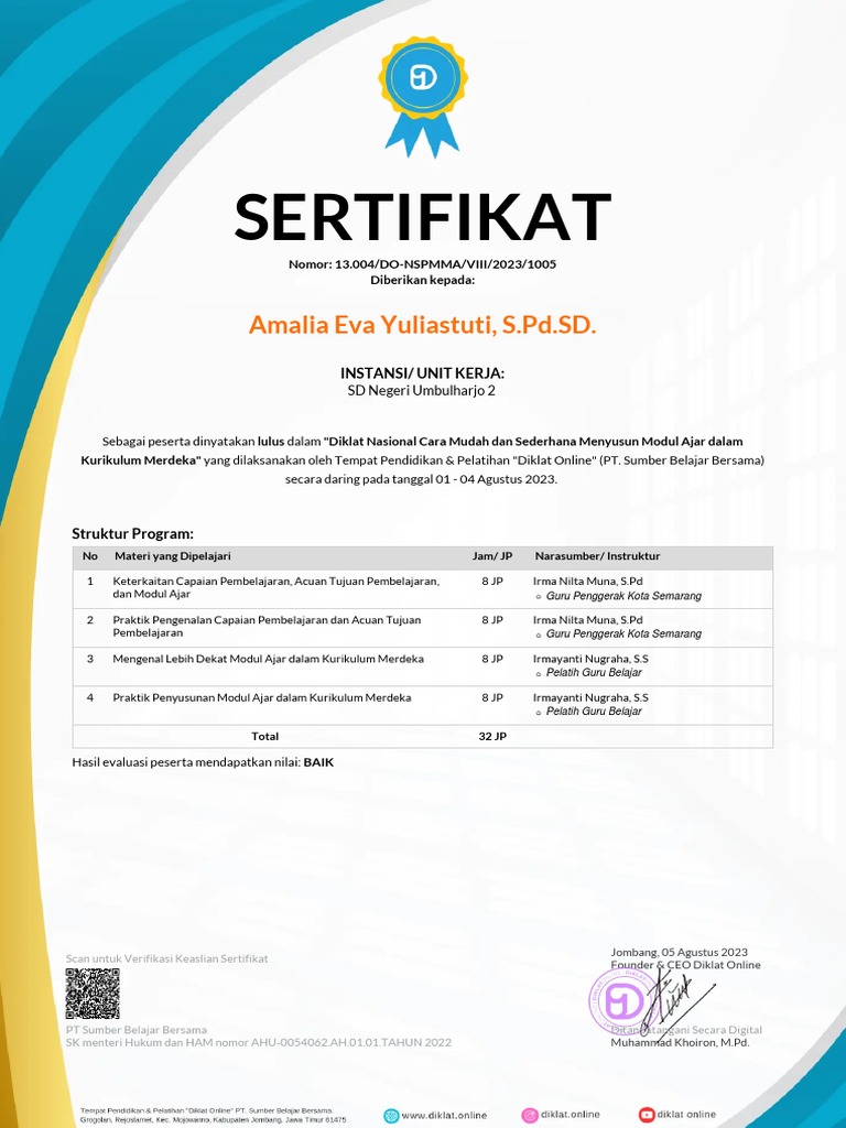 Sertifikat-13.004 DO-NSPMMA VIII 2023 1005 | PDF