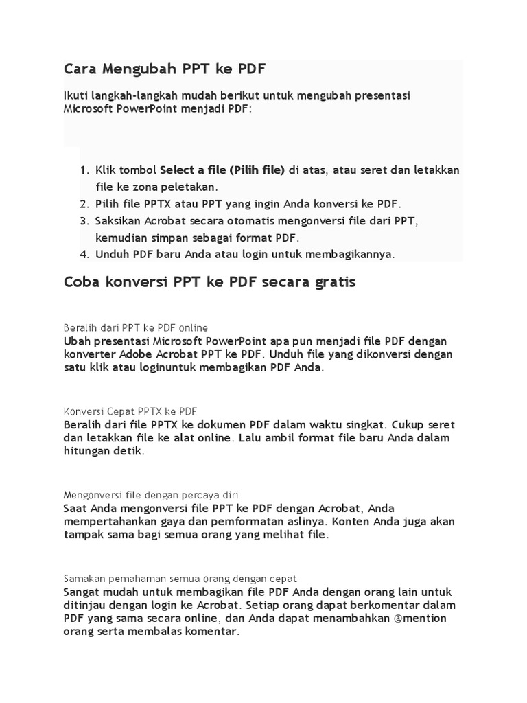 Cara Mengubah PPT Ke PDF | PDF | Bisnis