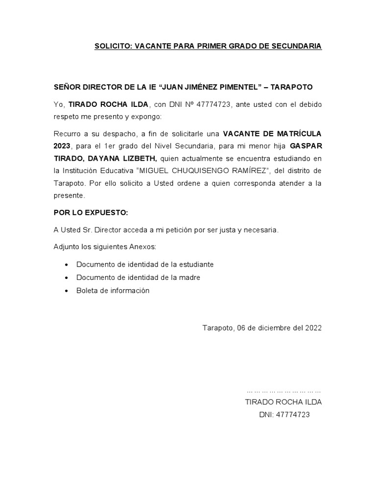 Solicito Vacante | PDF