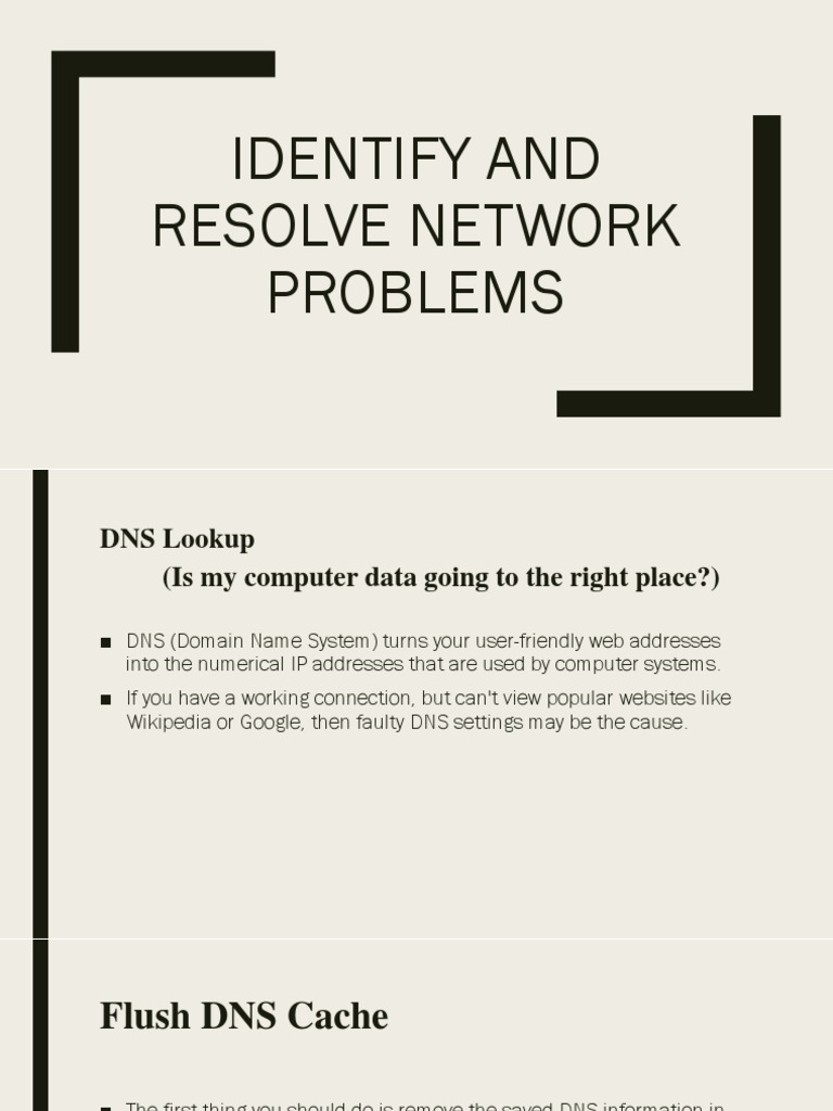 Identify and Resolve Network Problems | PDF | Ip Address | Computer Network